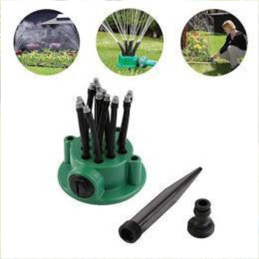 Aspersor de Gradina cu 12 Furtunuri Flexibile, Fixare in Pamant, 360 ...