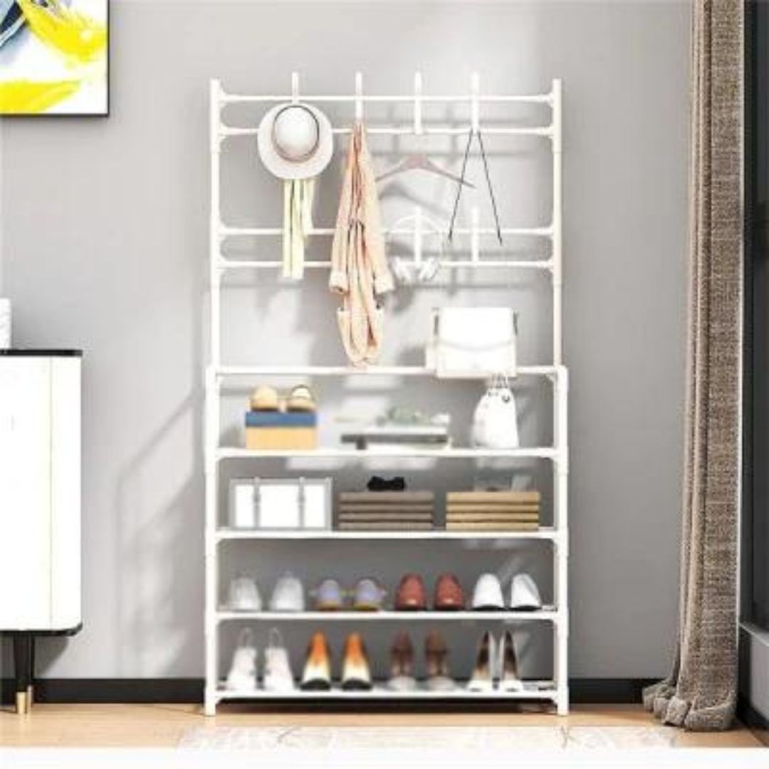 Cuier cu pantofar metalic cu 5 rafturi Asos, 60 cm x 26 cm x 170 cm ...